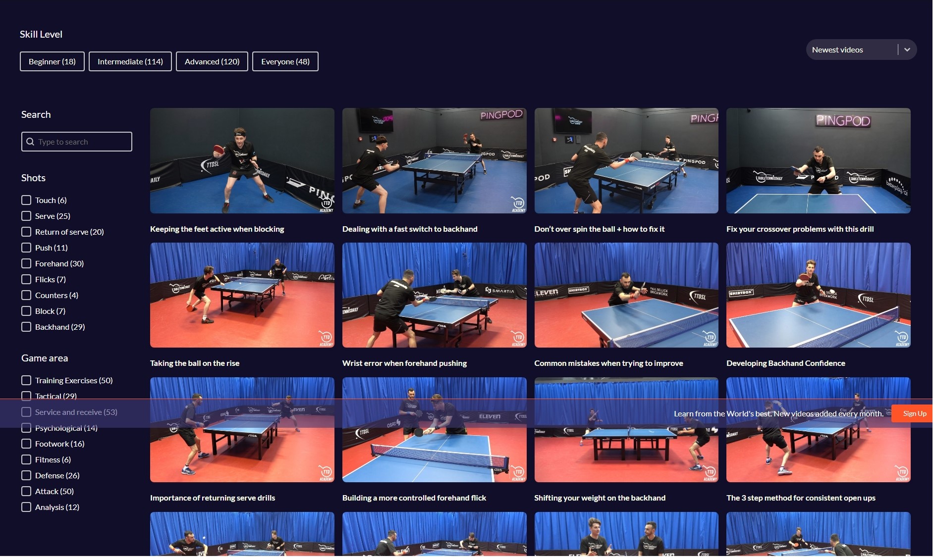 Video Library Update! - TableTennisDaily Academy